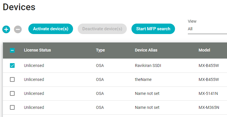 Devices (MFP Search and Registration) | Synappx Support Centre
