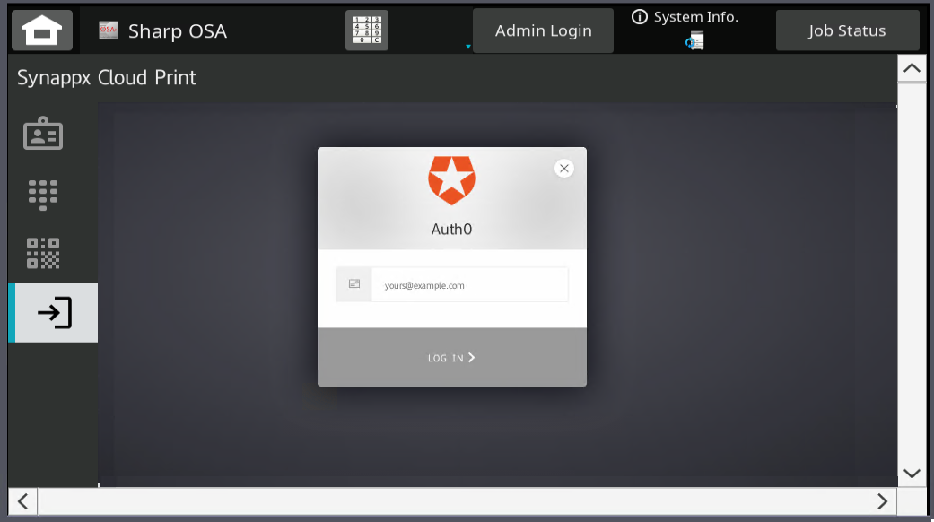Using the SCP app on the MFP | Synappx Support Centre